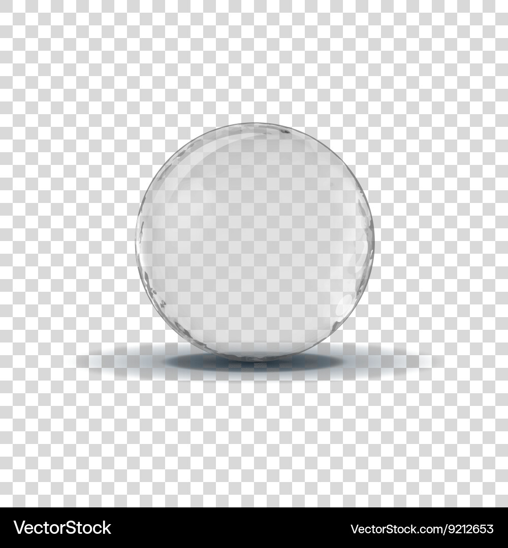 Big white transparent glass sphere ball Royalty Free Vector