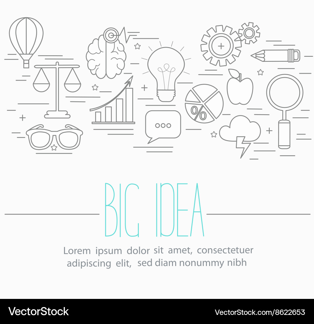 Business big idea symbols Royalty Free Vector Image