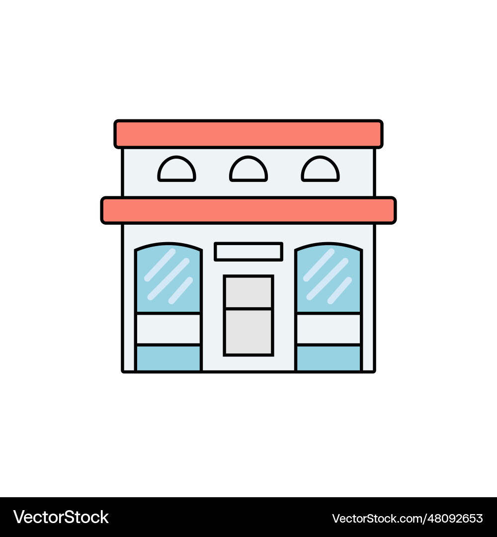 Cartoon shop building icon Royalty Free Vector Image
