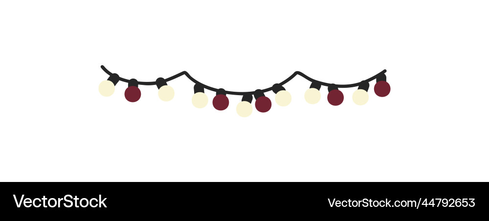 Christmas garlandwith colored balb hand drawn Vector Image