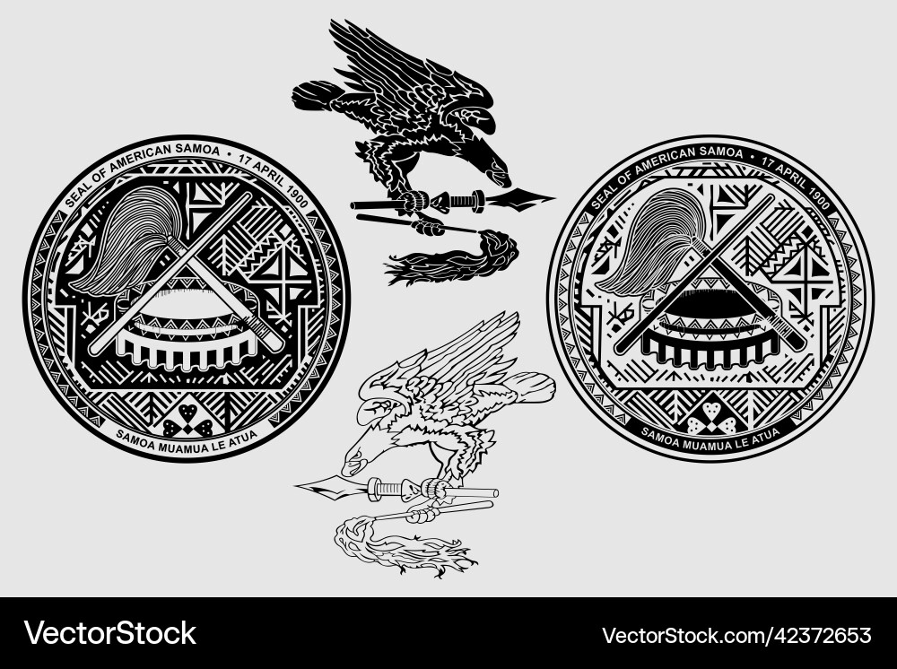 Coat of arms american samoa Royalty Free Vector Image