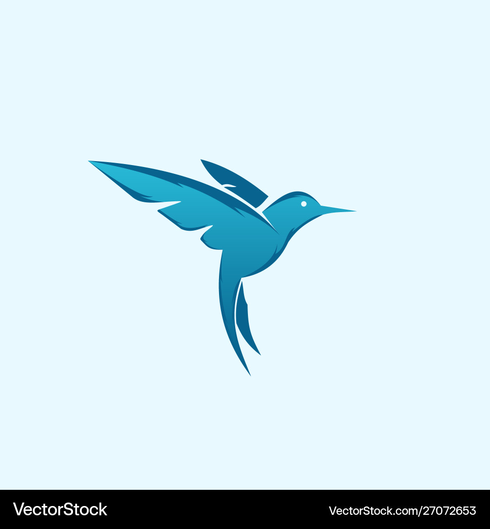 Hummingbird blue nature creative modern logo Vector Image