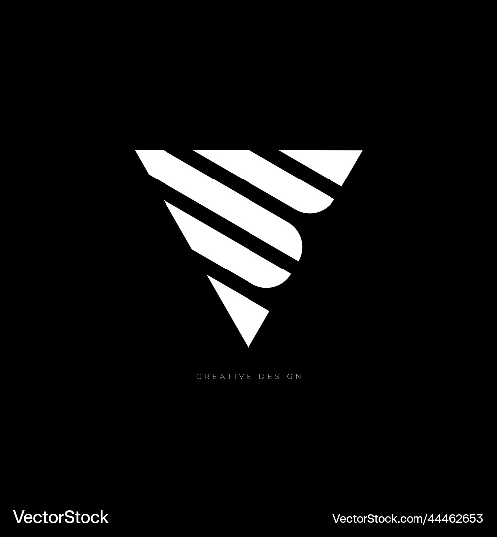 Letter v branding line creative logo Royalty Free Vector