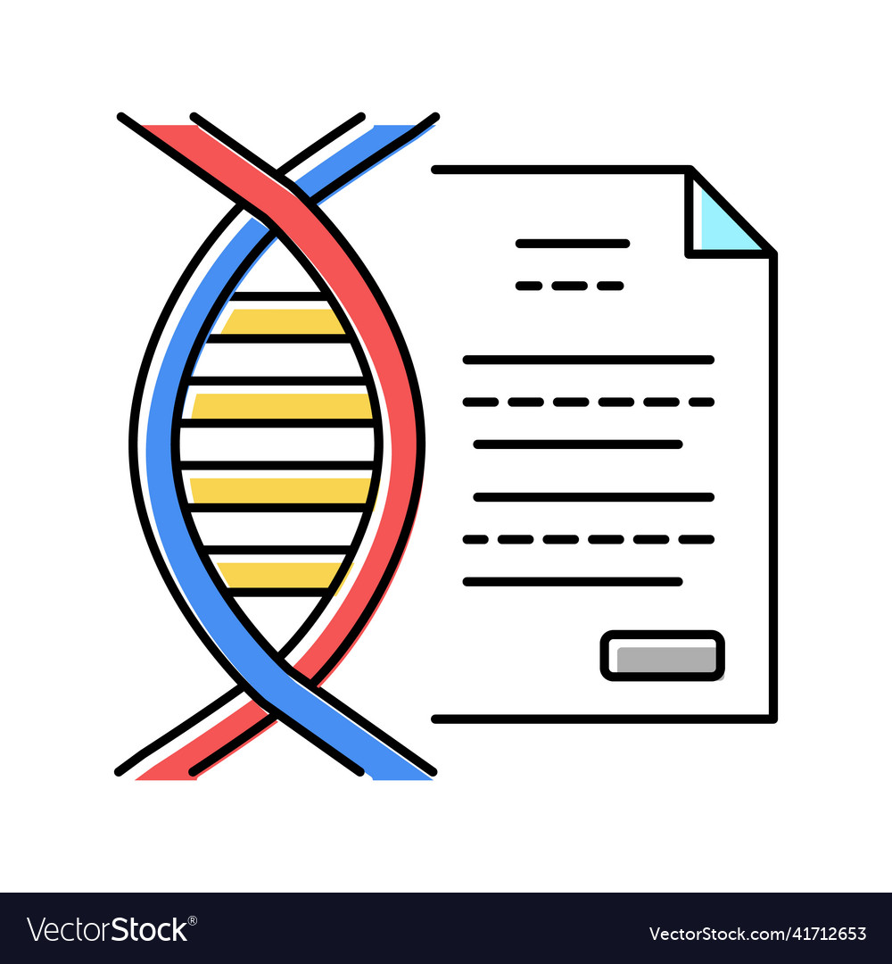 Molecule Genetic Documentation Color Icon Vector Image