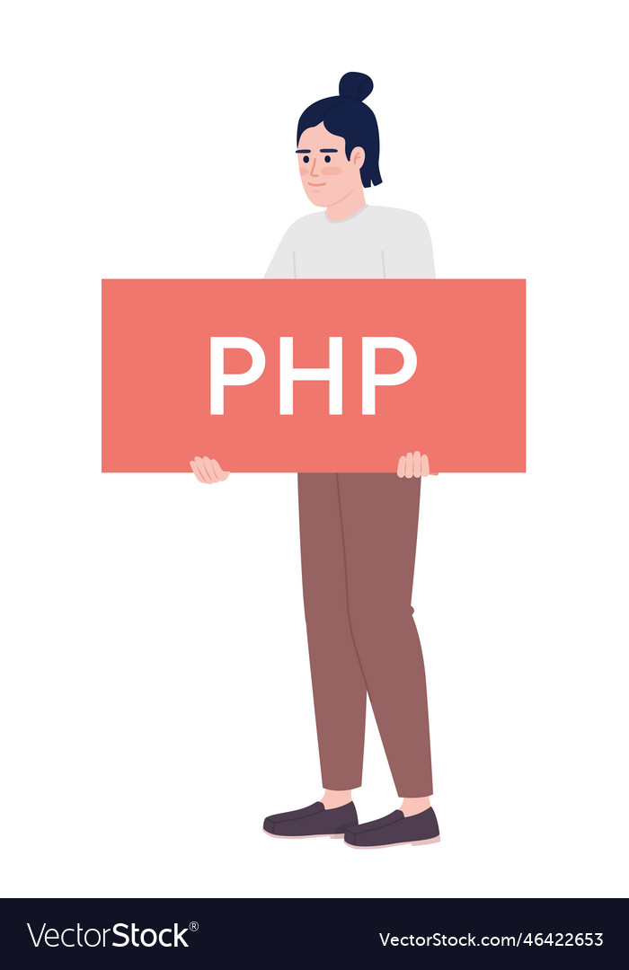 Php developer semi flat color character Royalty Free Vector