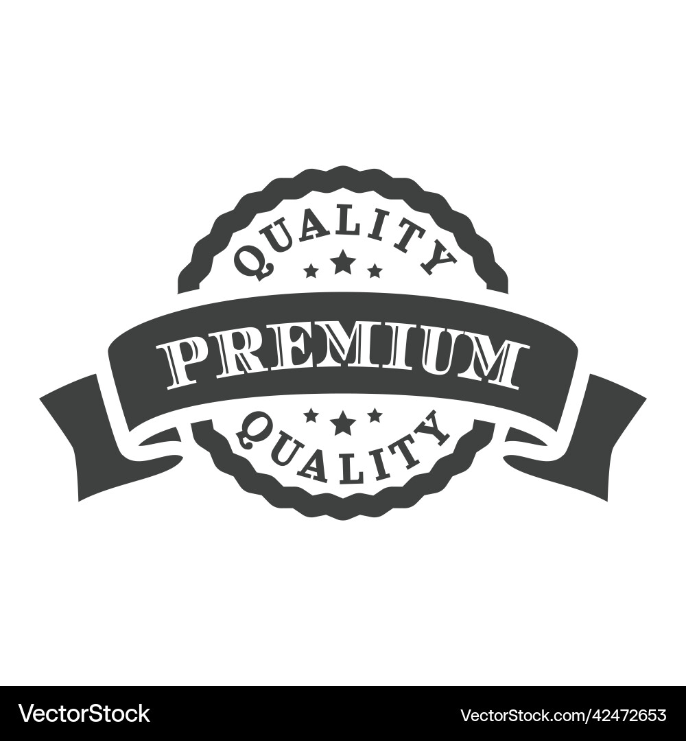 Premium quality label with banner ribbon Vector Image