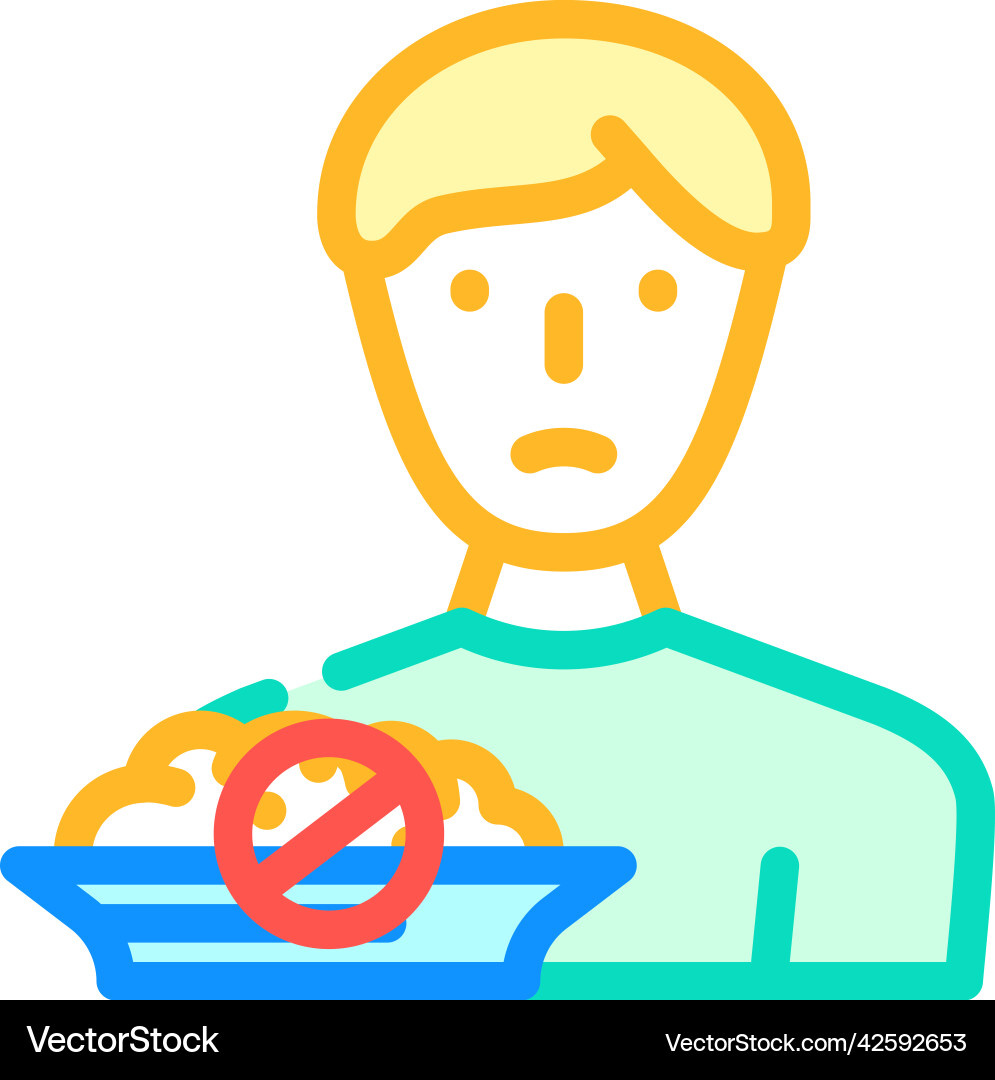 Refusal to eat color icon Royalty Free Vector Image