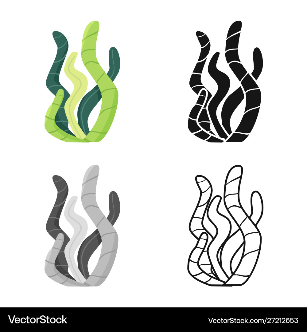 Seaweed and coral symbol Royalty Free Vector Image