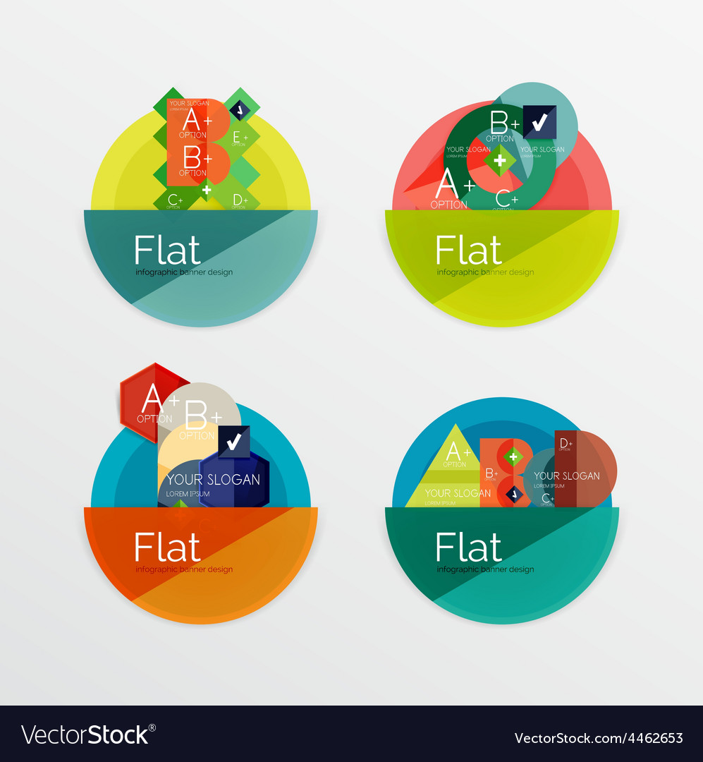 Set of flat design circle infographic icons Vector Image