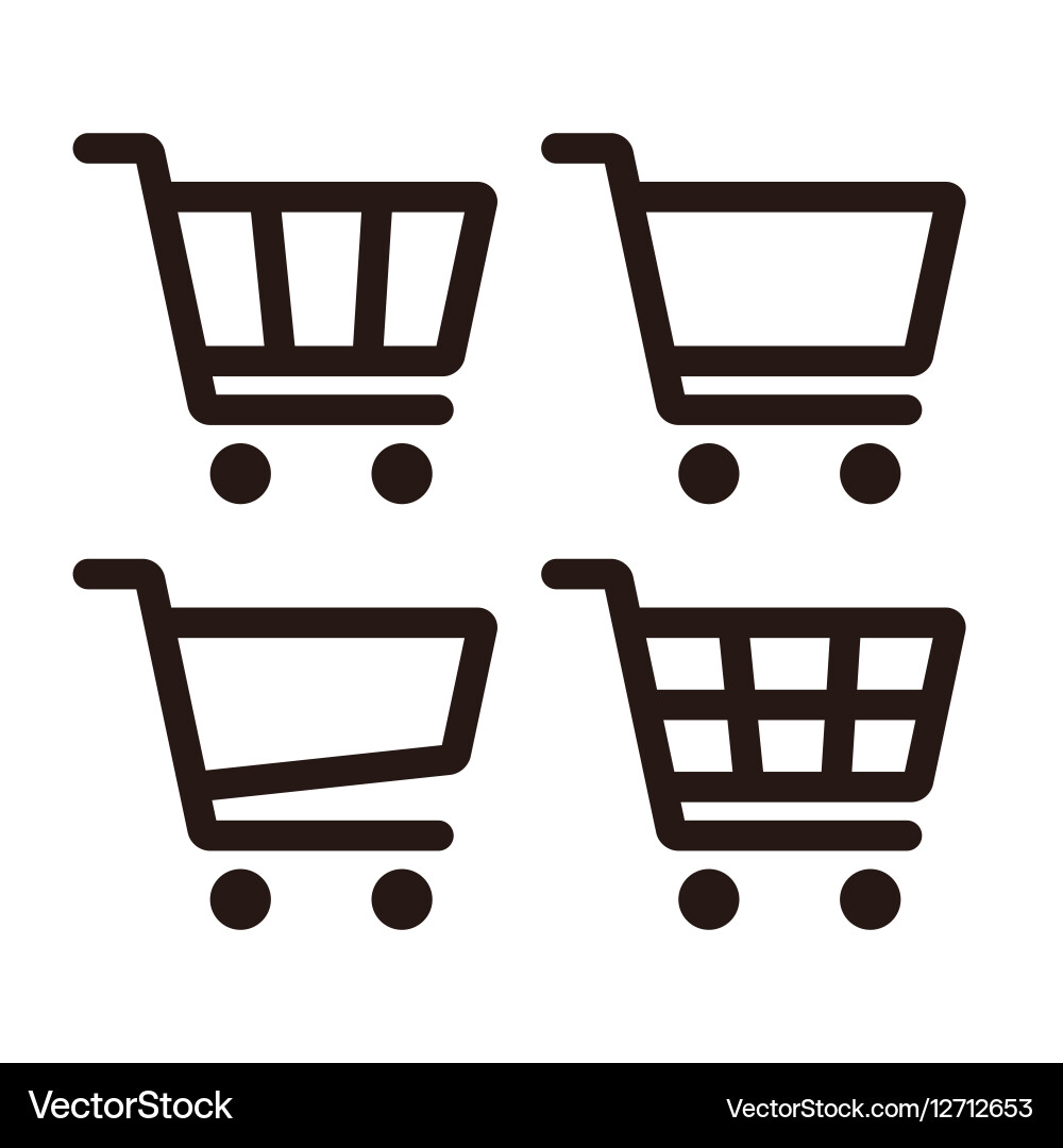 Shopping cart icon set Royalty Free Vector Image