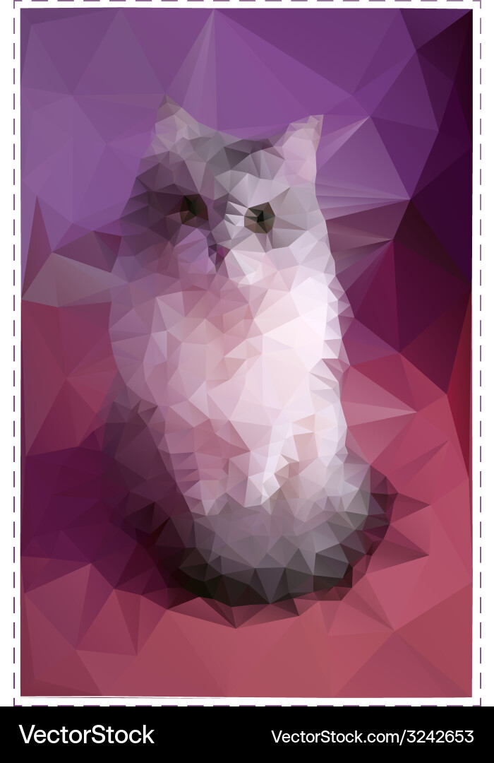 Sitting cat made of polygons Royalty Free Vector Image