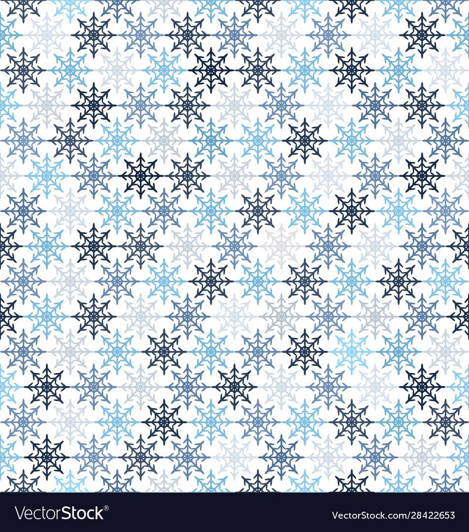 Snowflake pattern seamless winter background Vector Image