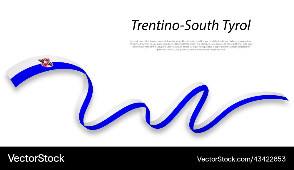 Waving ribbon or stripe with flag Royalty Free Vector Image