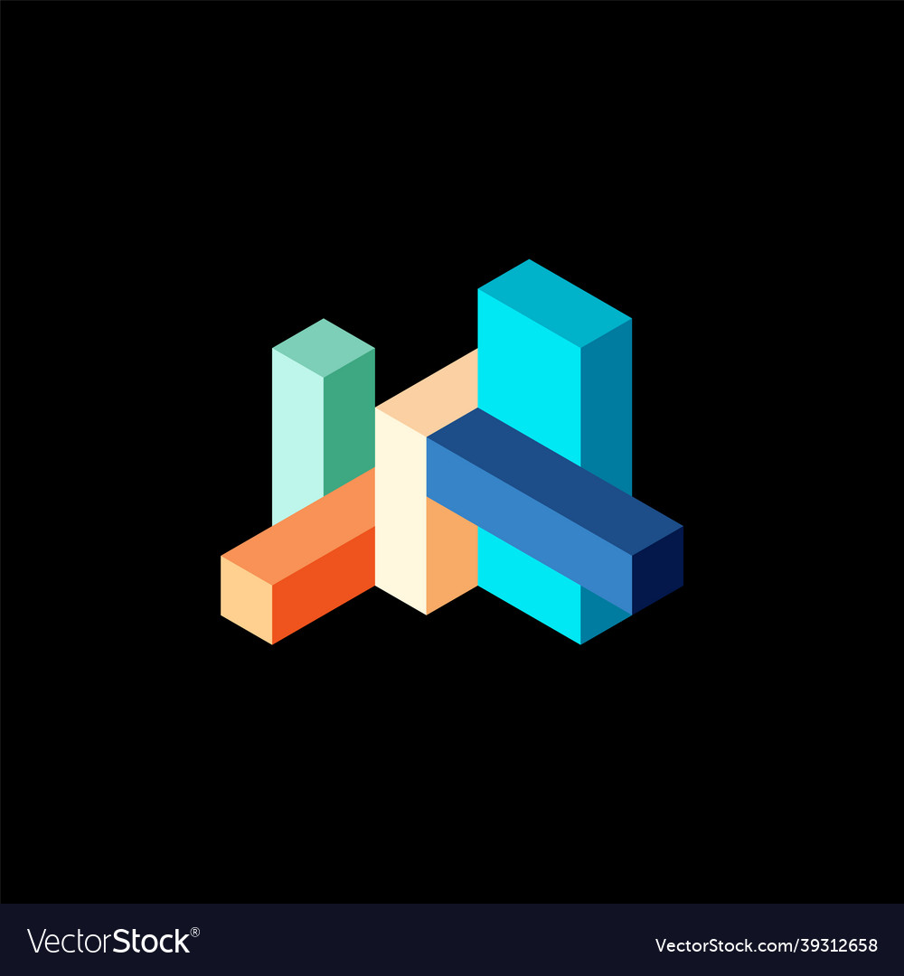 Abstract background 3d cubes cubic elements Vector Image