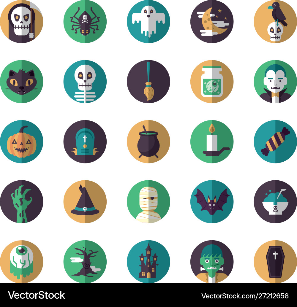 Bundle halloween icons Royalty Free Vector Image