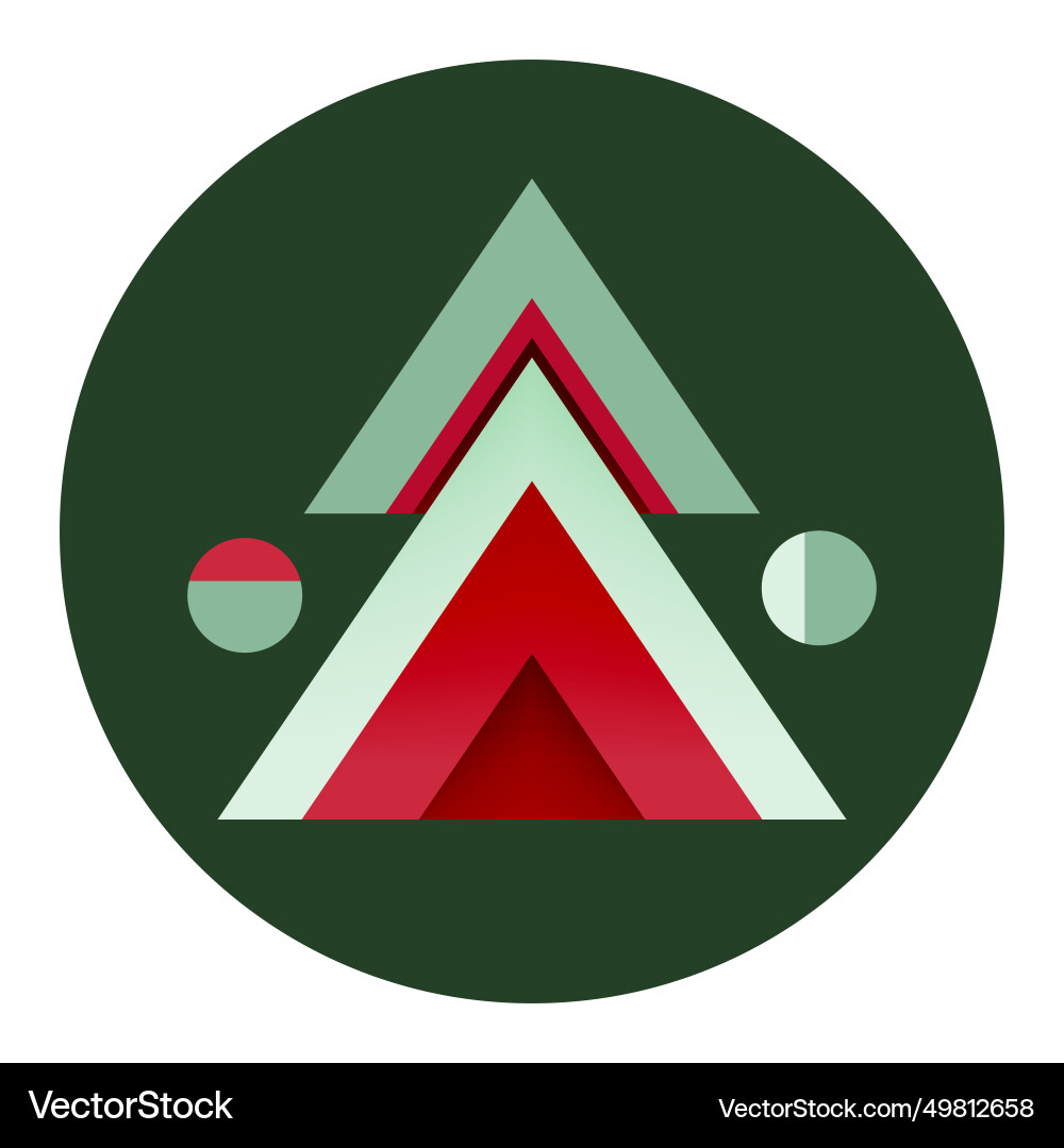 Christmas tree abstract geometric triangles new Vector Image