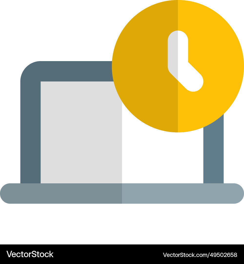 Displaying current time and date on the laptop Vector Image