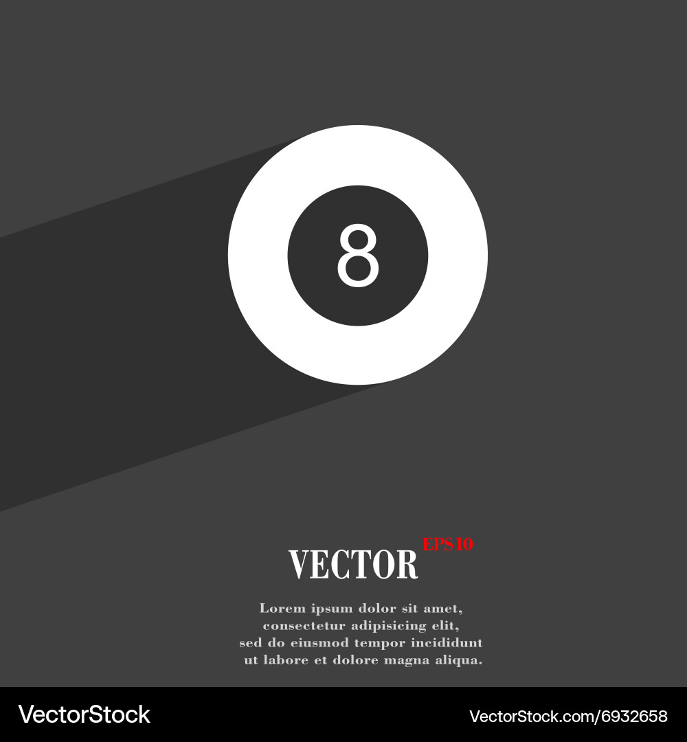 Eightball billiards symbol flat modern web design Vector Image