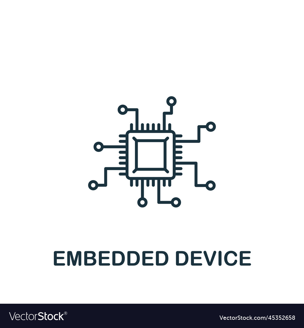 Embedded device icon monochrome simple smart Vector Image Embedded device icon monochrome simple smart Vector Image
