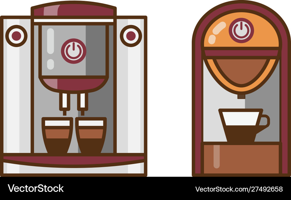 Espresso machine and coffee maker line icons Vector Image