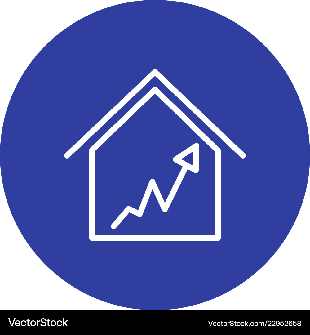 Graph house icon Royalty Free Vector Image - VectorStock