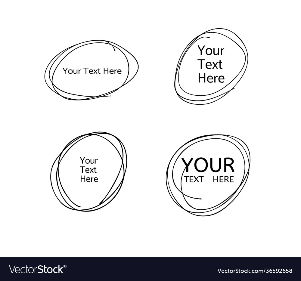 Hand drawn circle line sketch set circular Vector Image Hand drawn circle line sketch set circular Vector Image