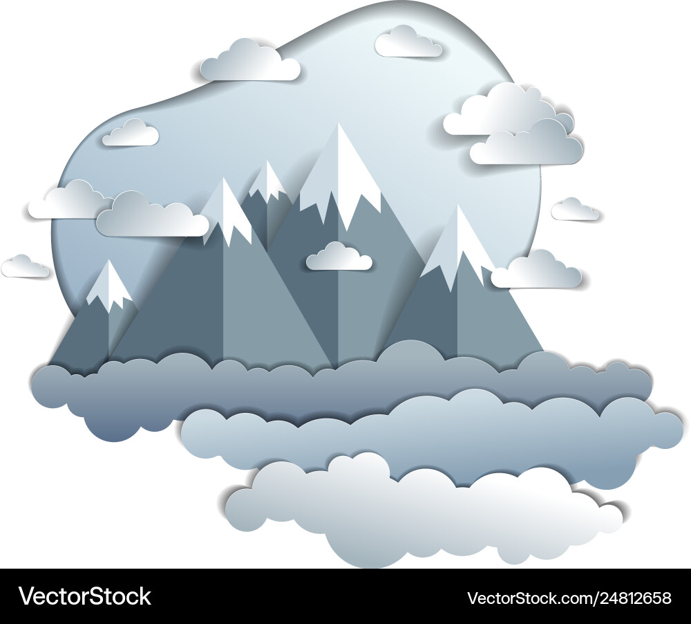 High mountain peaks range scenic landscape Vector Image