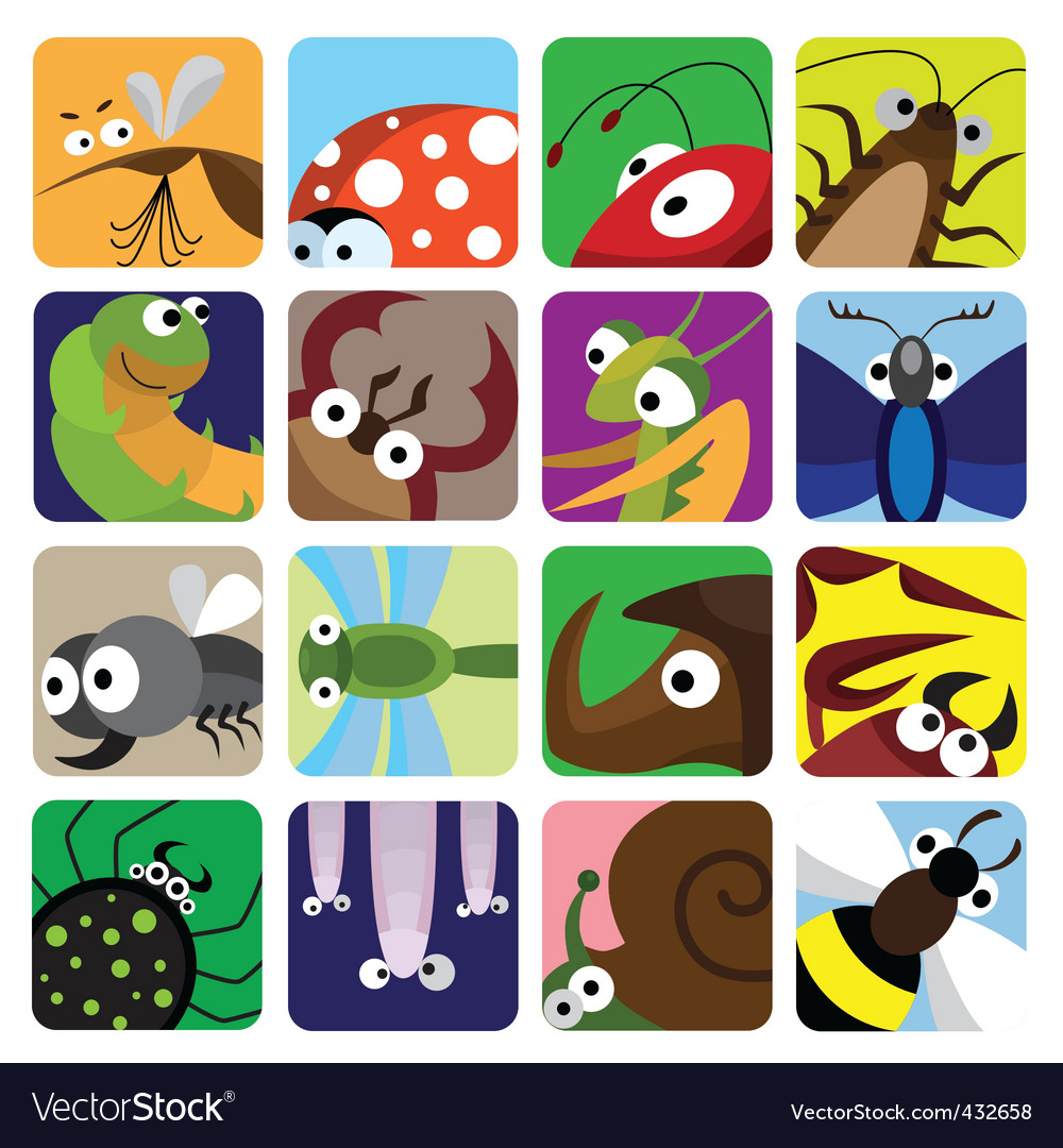 Insect icons set Royalty Free Vector Image - VectorStock Insect icons set Royalty Free Vector Image - VectorStock