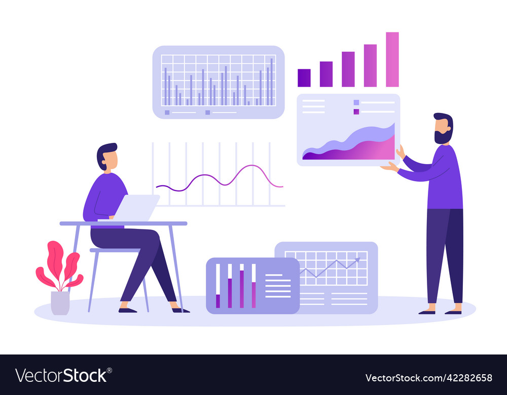 Market forecast trend use chart and graphic Vector Image