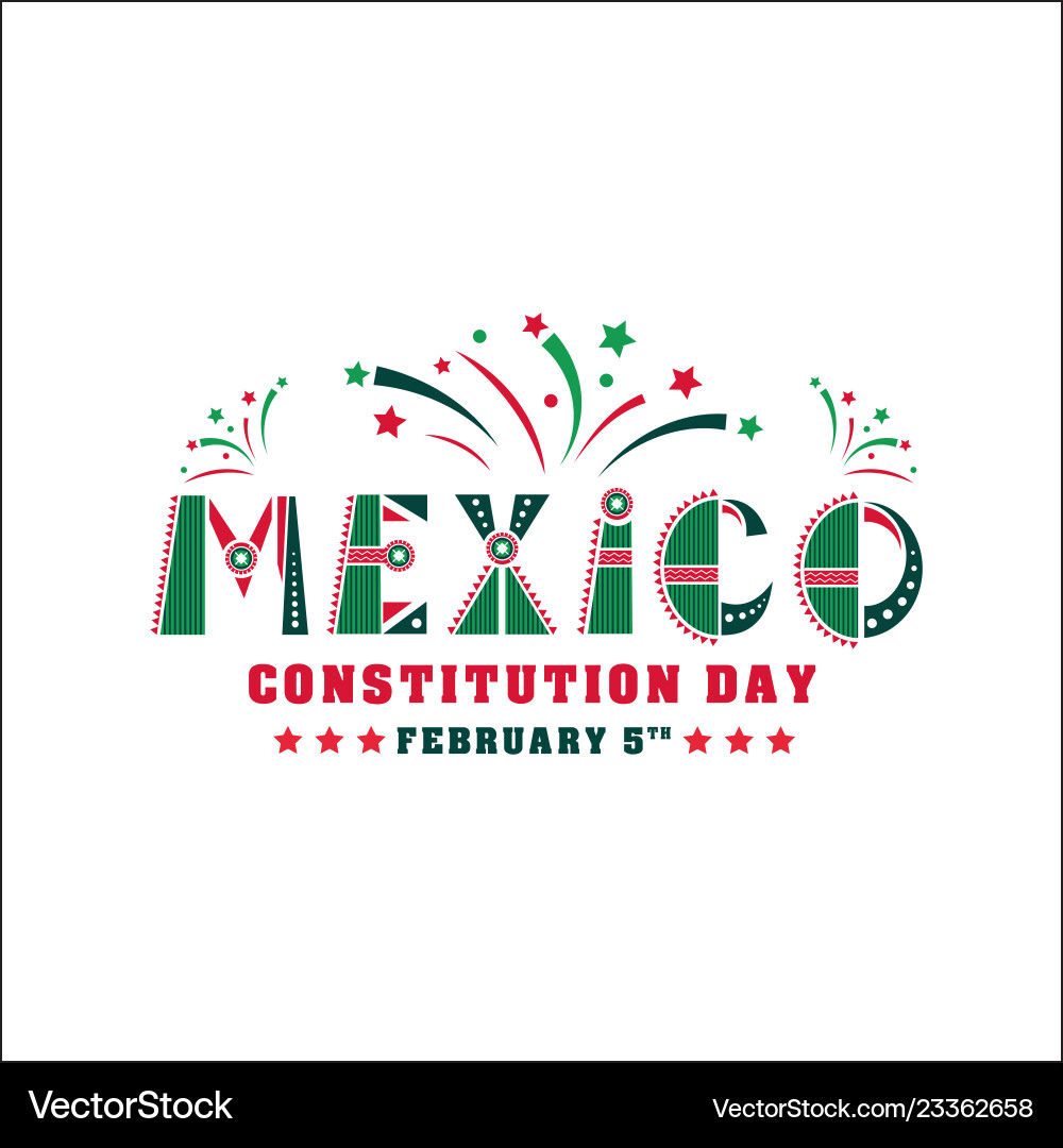 Mexico constitution day 5 Royalty Free Vector Image