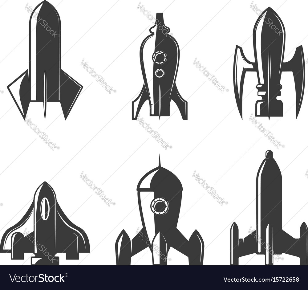 Set of the rockets icons Royalty Free Vector Image