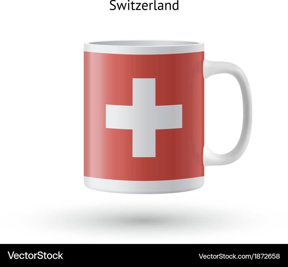 Switzerland souvenir mug on white background Vector Image