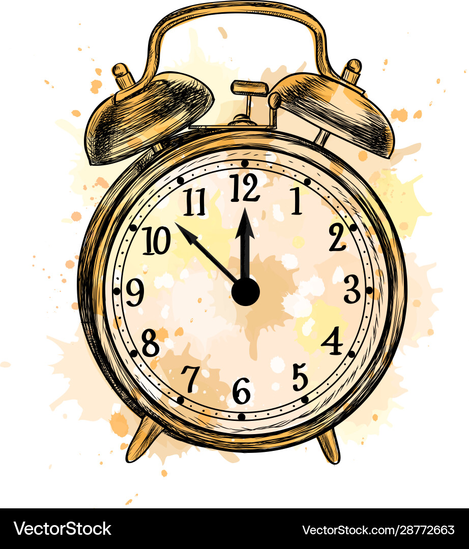 Alarm clock analog classic vintage style from a Vector Image