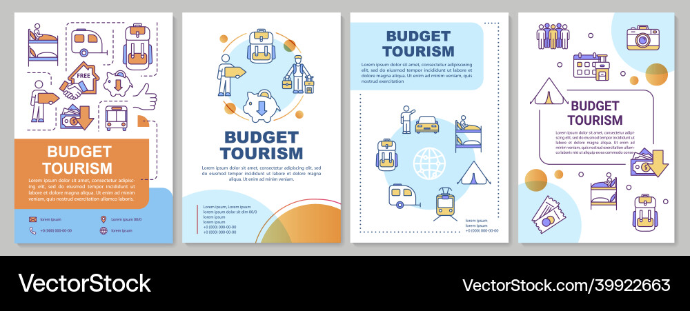 Budget tourism brochure template staying Vector Image