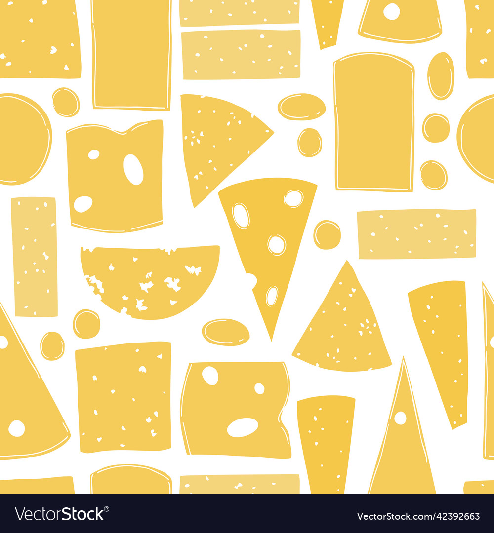 Cheese set pattern Royalty Free Vector Image - VectorStock