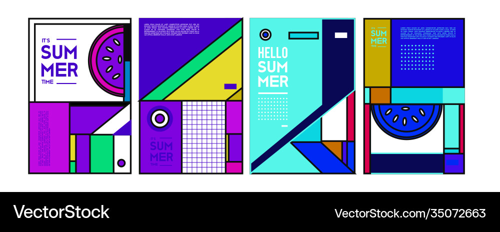 Colorful geometric summer background 2021 Vector Image