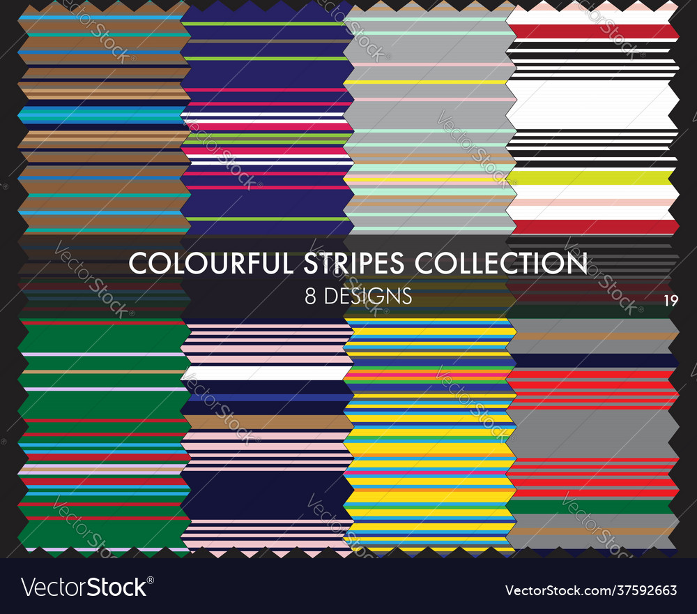 Colourful stripe seamless pattern collection Vector Image