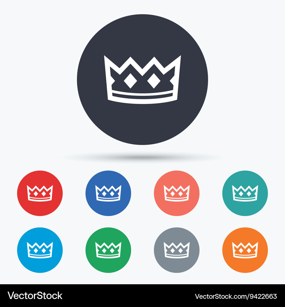Crown sign icon king hat symbol Royalty Free Vector Image