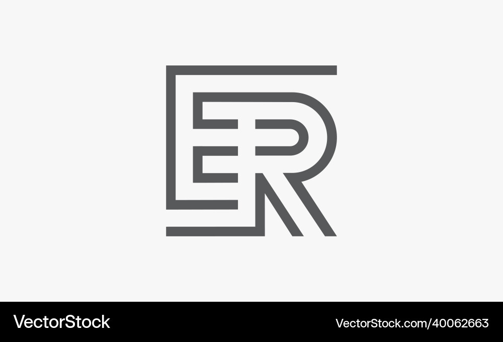 Er letter logo isolated on white background Vector Image