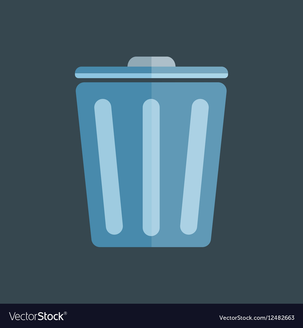 Garbage trash bin flat Royalty Free Vector Image