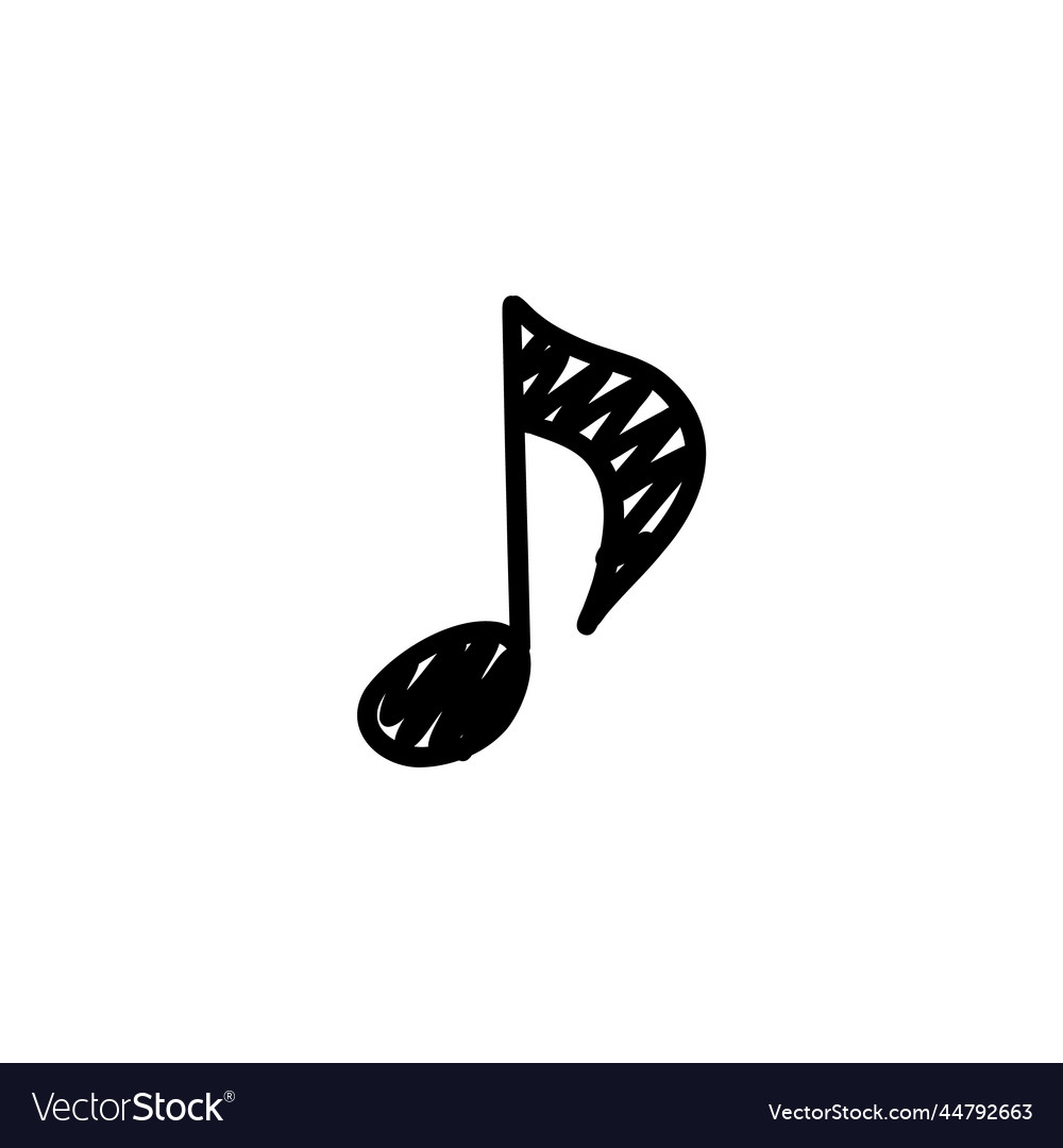 Hand drawn music notes doodle sound Royalty Free Vector
