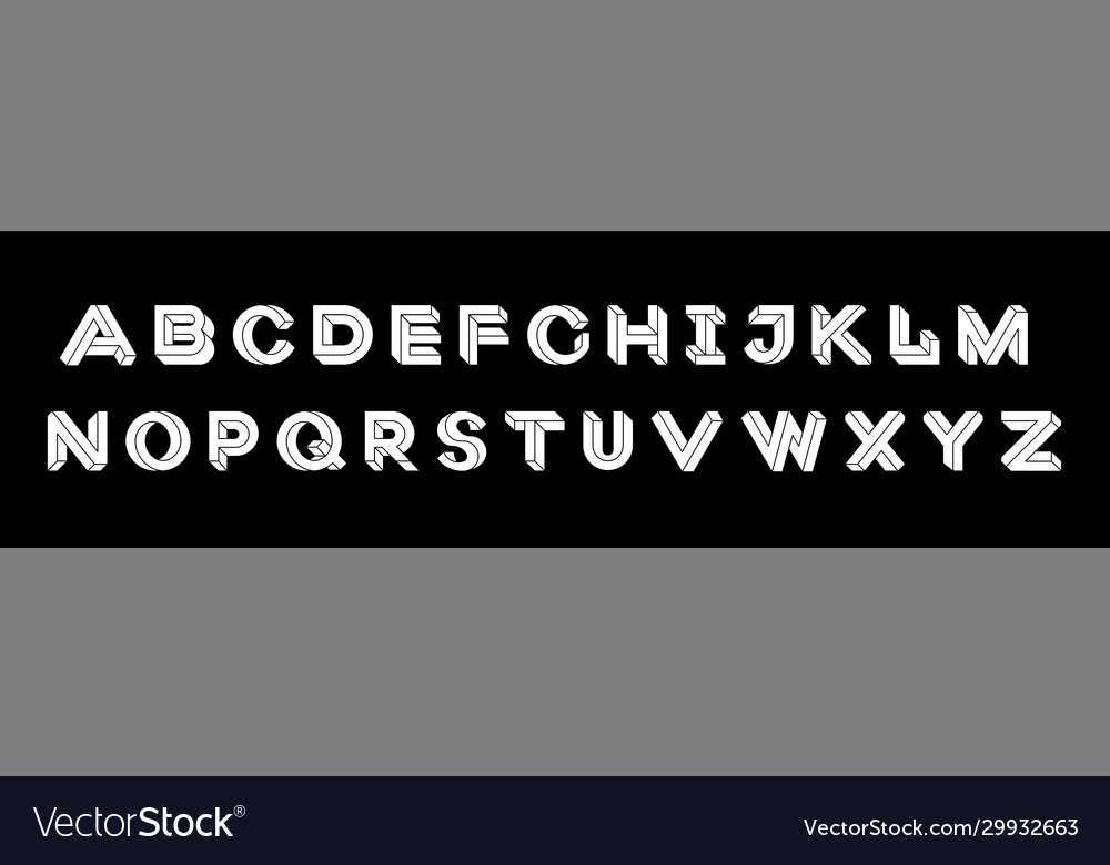 Impossible geometry letters impossible shape font Vector Image Impossible geometry letters impossible shape font Vector Image