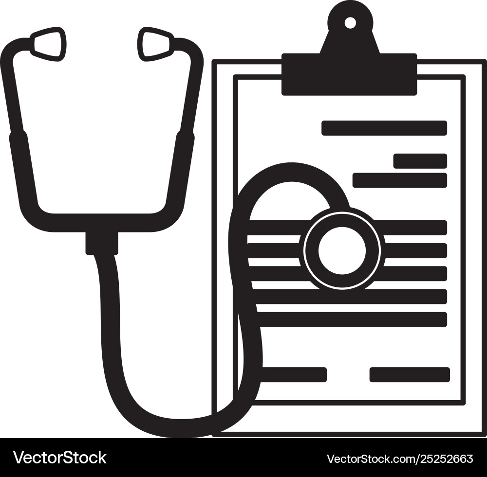 Medical clipboard and stethoscope Royalty Free Vector Image