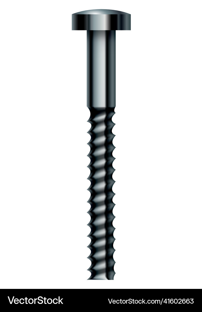 Metal bolt side view industrial or diy element Vector Image