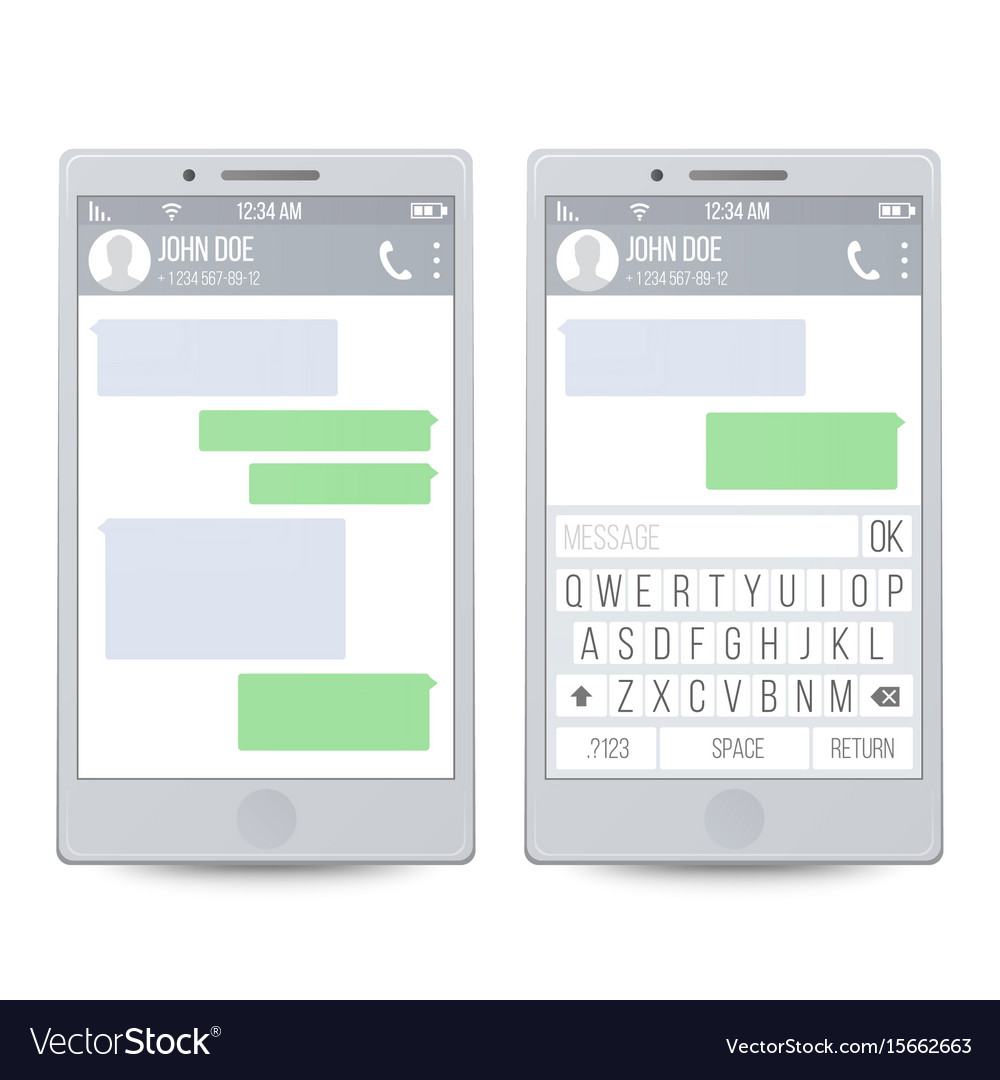 Mobile chat on line chatting with texting message Vector Image