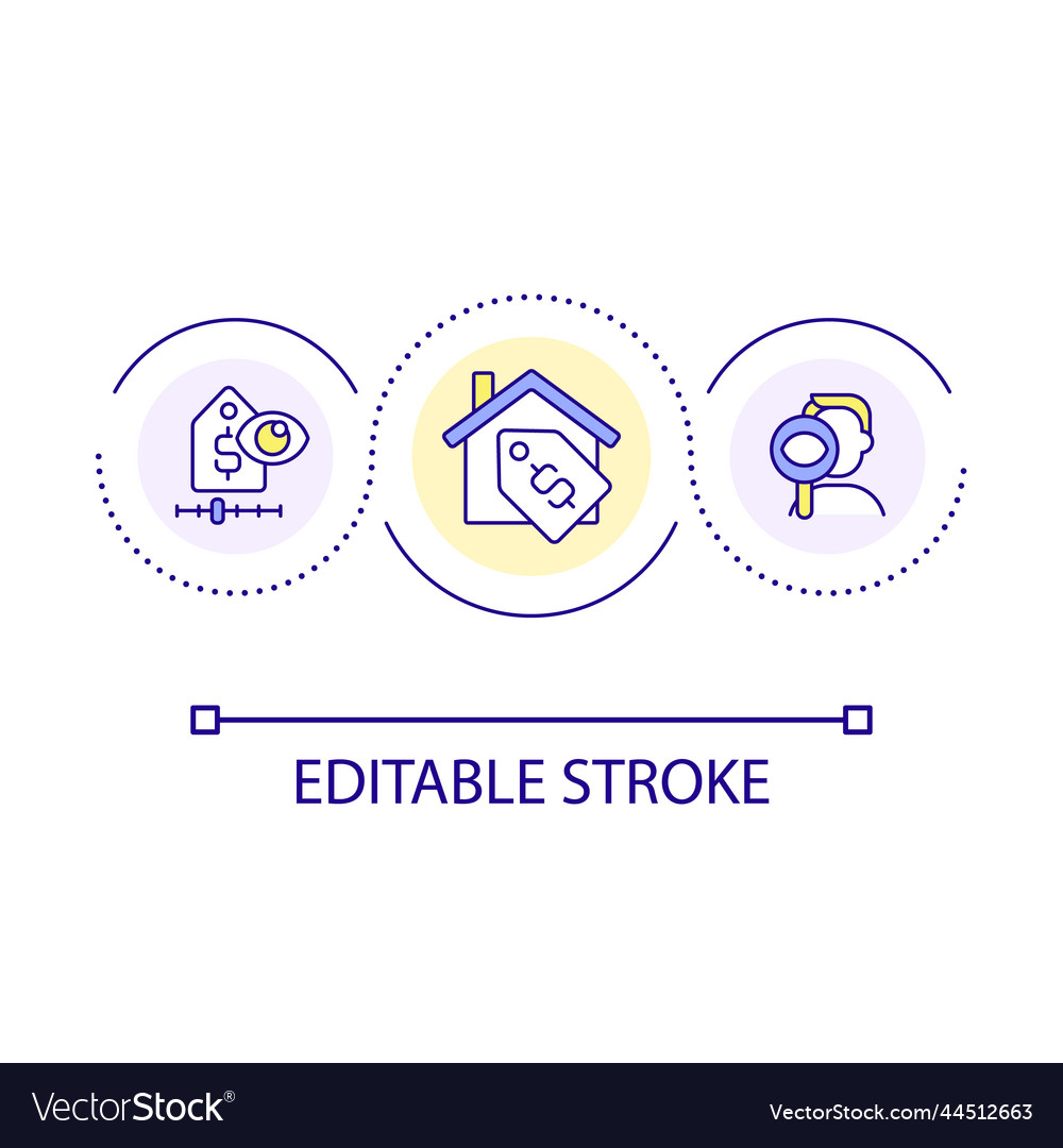 Research before buying home loop concept icon Vector Image Research before buying home loop concept icon Vector Image