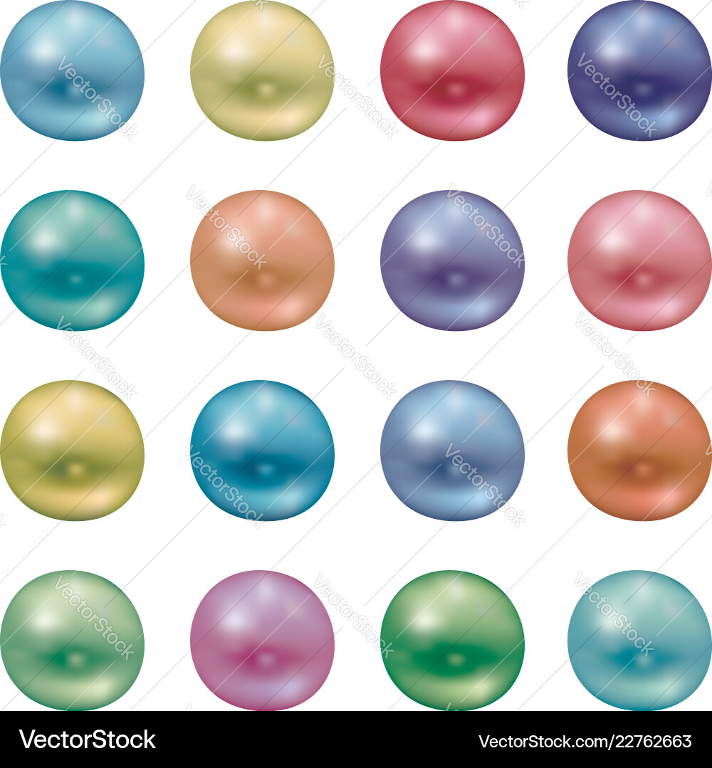 Set of shiny pearls Royalty Free Vector Image - VectorStock