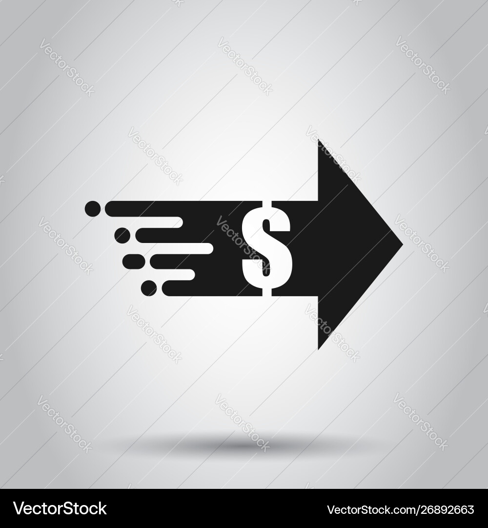 Transfer money icon in flat style dollar Vector Image