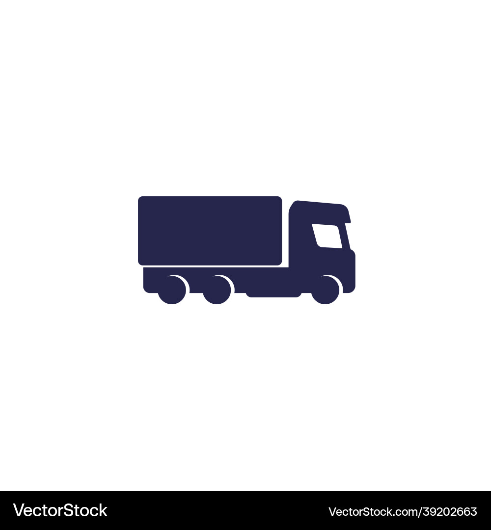 Truck lorry icon on white Royalty Free Vector Image