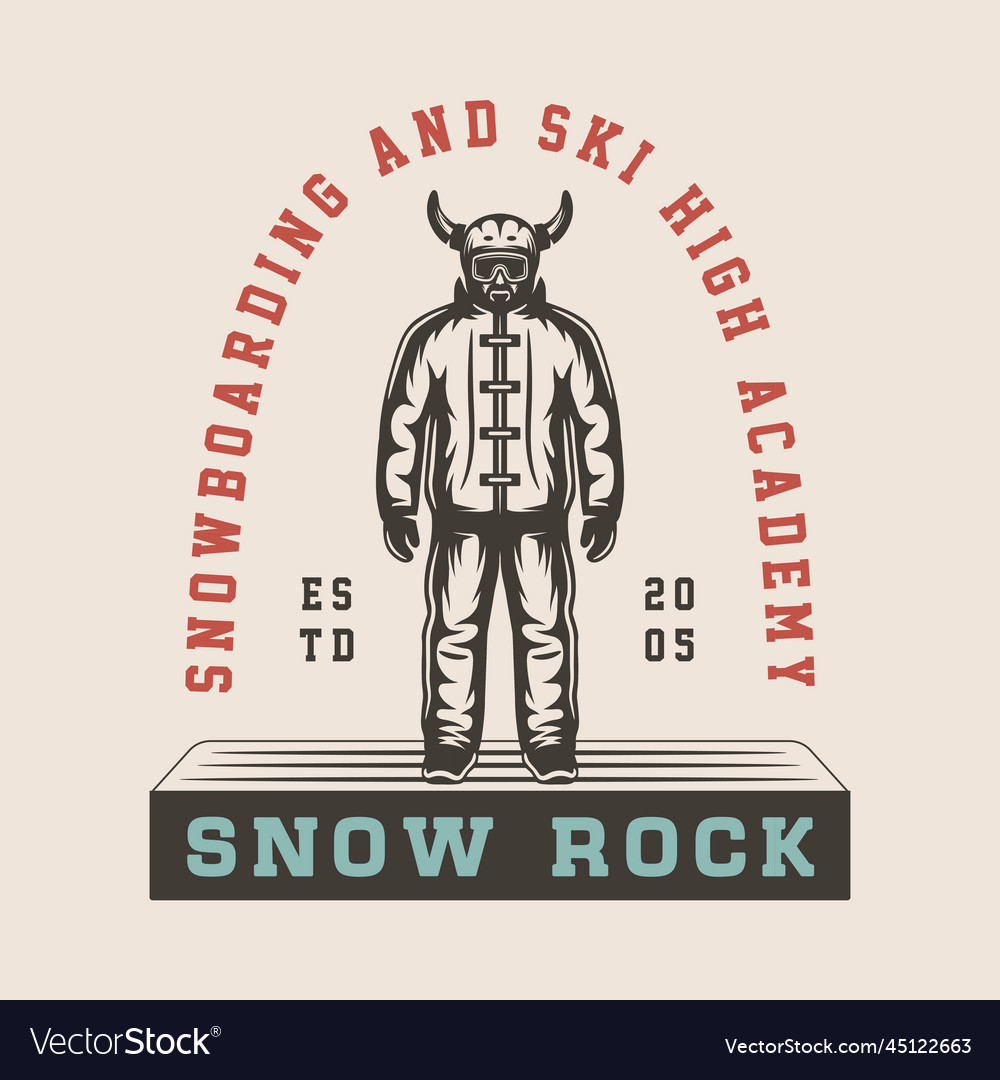 Vintage retro winter sport ski snowboard Vector Image
